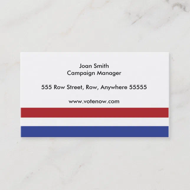 Political Campaign Business Card | Zazzle