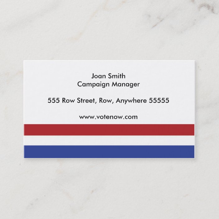 Political Campaign Business Card | Zazzle.com