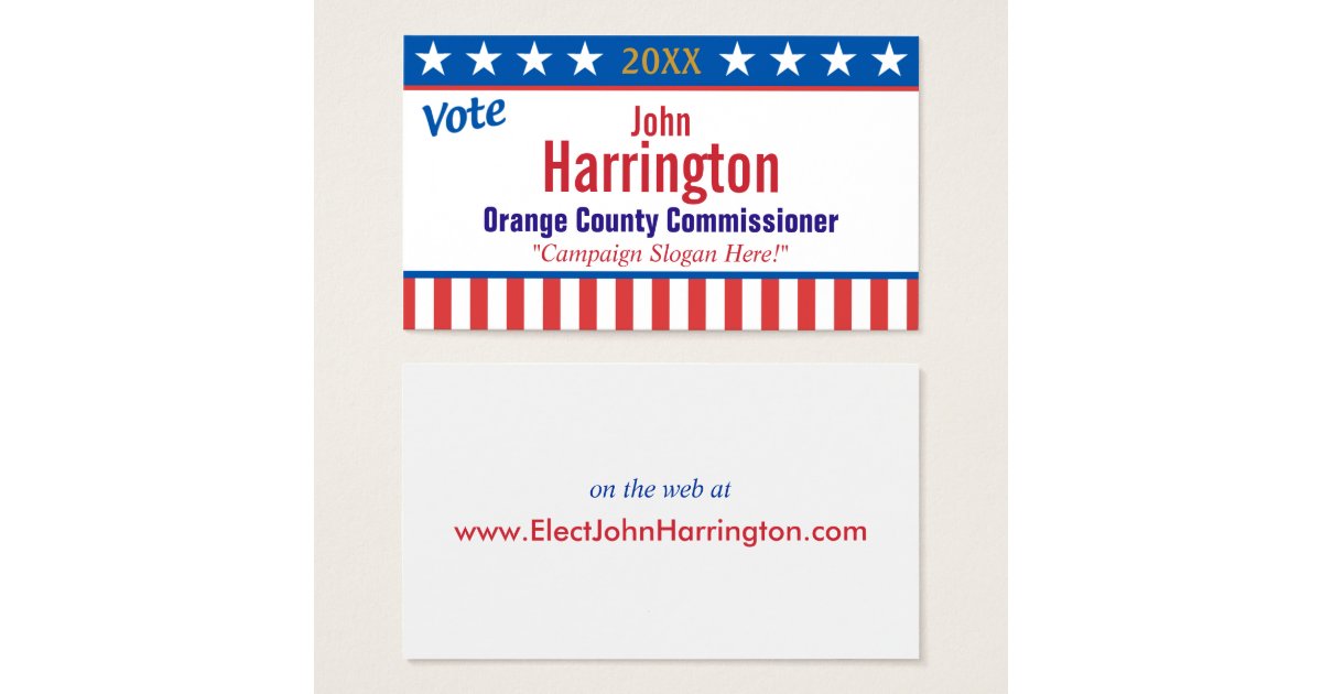 Political Campaign Business Card (Vote) | Zazzle