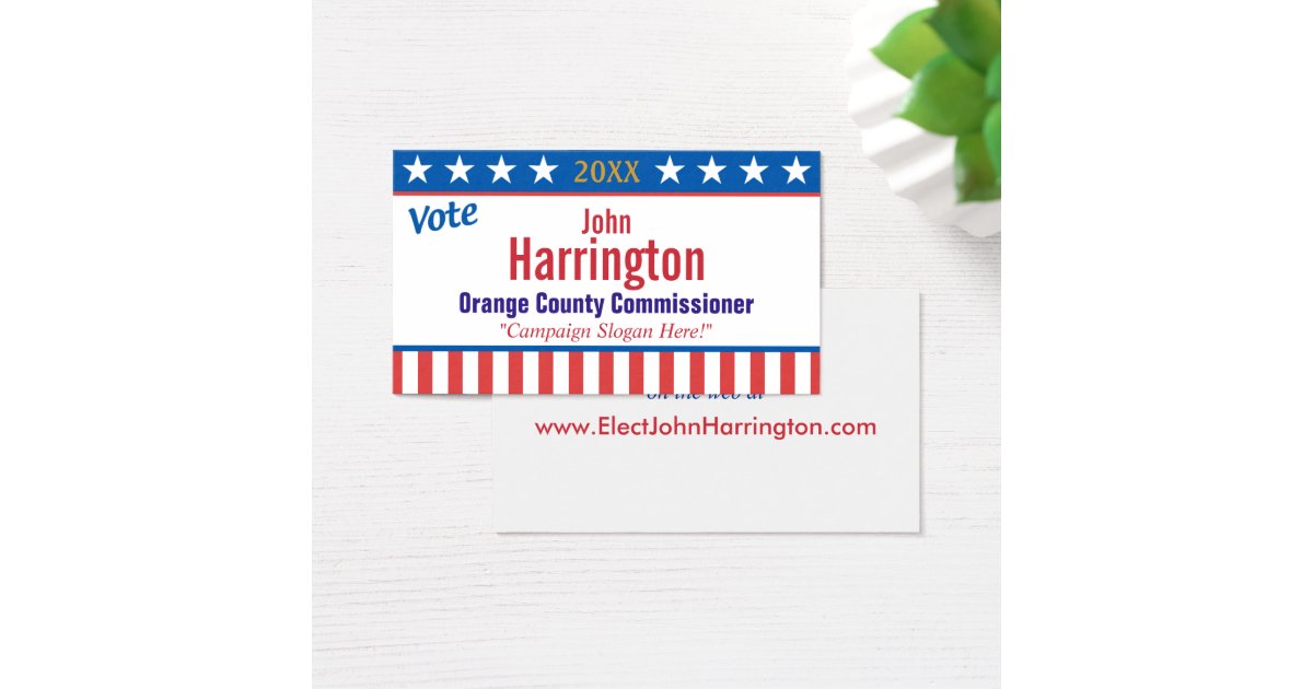 Political Campaign Business Card (Vote) | Zazzle