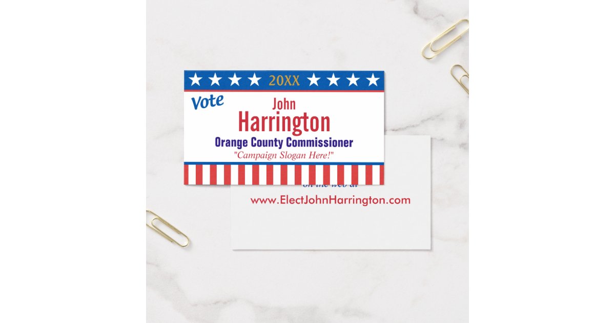 Political Campaign Business Card (Vote) | Zazzle