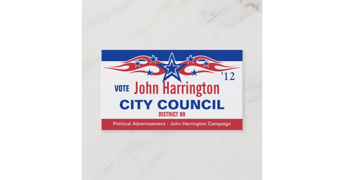 Political Campaign Card - City Council | Zazzle