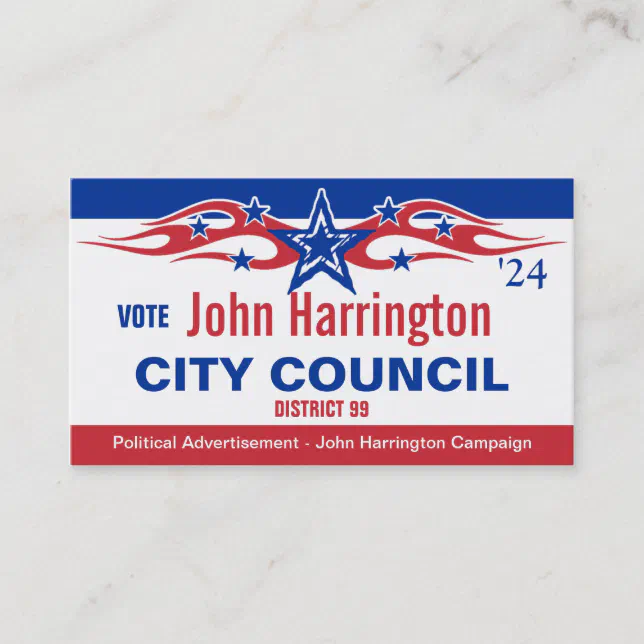 Political Campaign Card - City Council | Zazzle