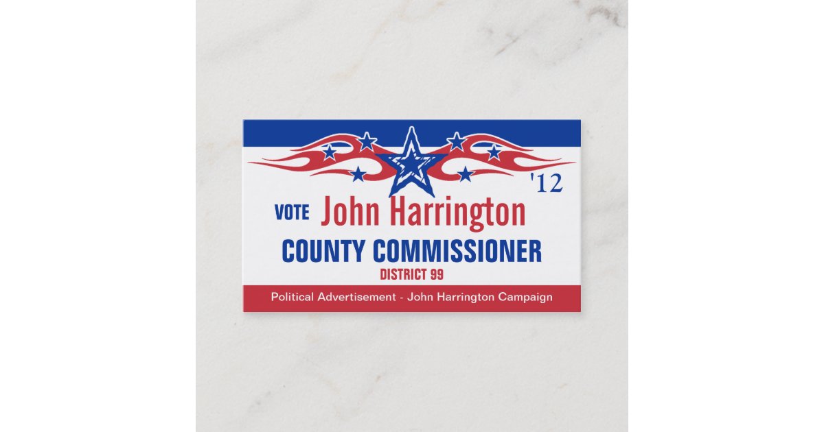 Political Campaign Card - County Commissioner | Zazzle.com