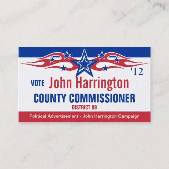 Political Campaign Card - County Commissioner | Zazzle.com