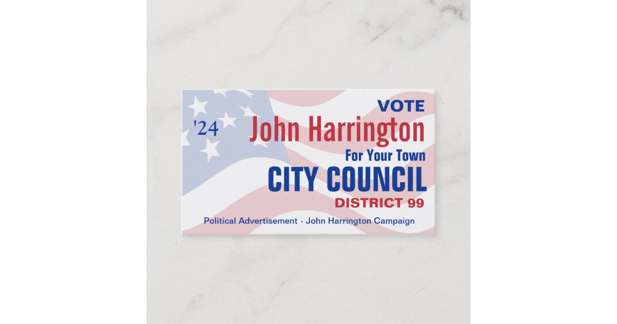 Political Campaign - City Council Business Card | Zazzle