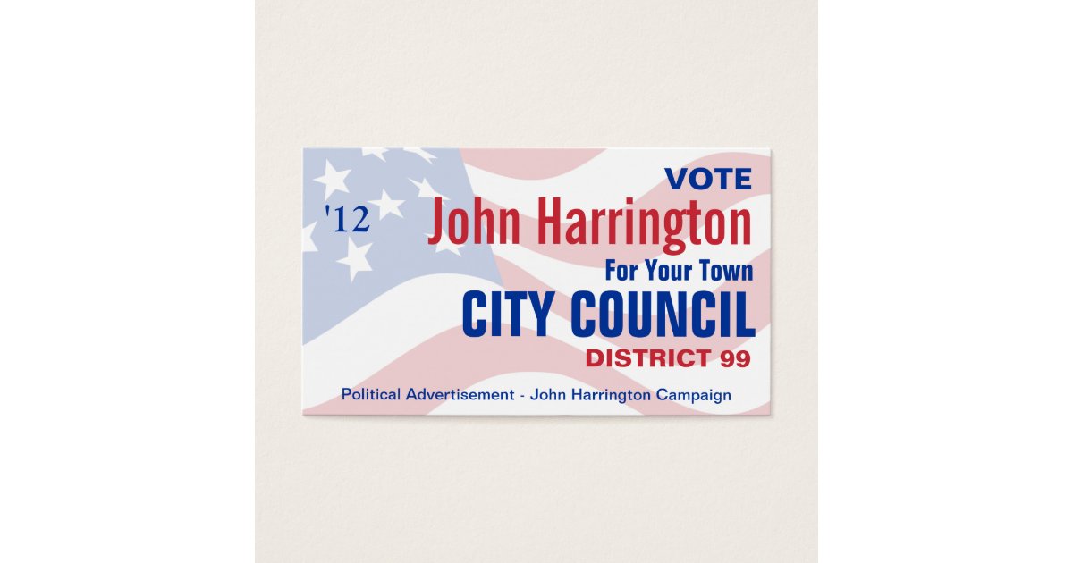 Political Campaign - City Council Business Card | Zazzle.com