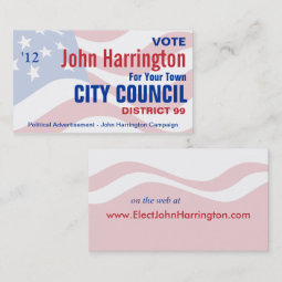 Political Campaign - City Council Business Card | Zazzle