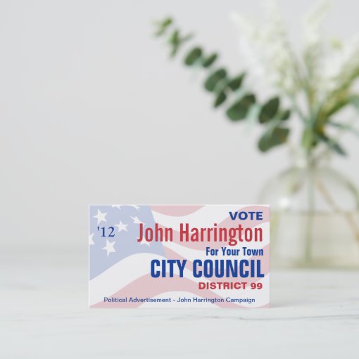 Political Campaign - City Council Business Card | Zazzle