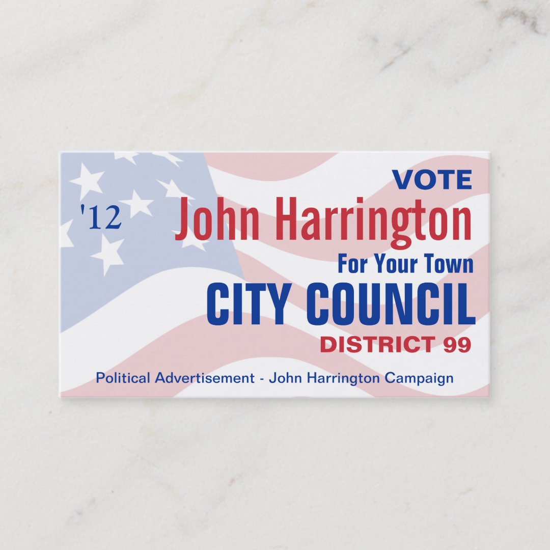 Political Campaign - City Council Business Card | Zazzle
