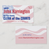 Political Campaign - Clerk of the Courts Business Business Card | Zazzle