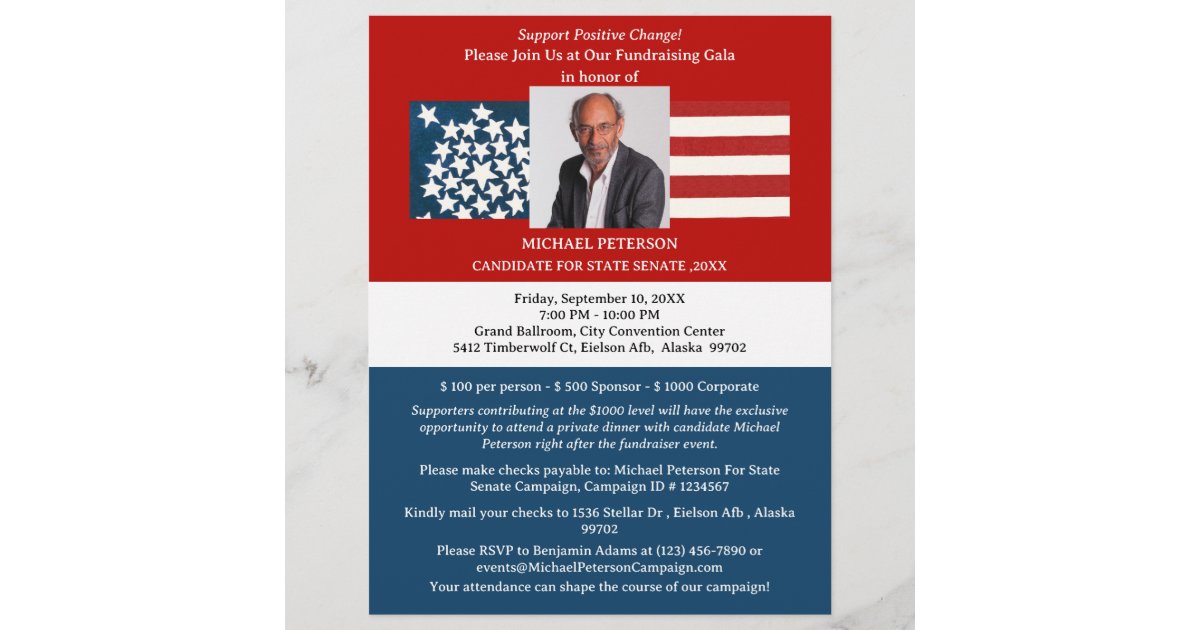 Political Campaign fundraiser Event Flyer | Zazzle