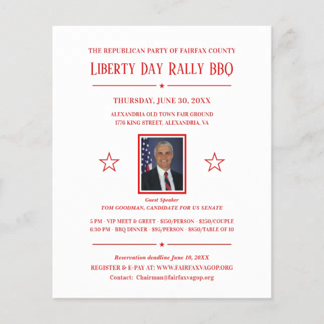 Political Campaign Fundraising Invite with Photo | Zazzle