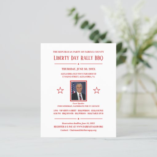 Political Campaign Fundraising Invite with Photo | Zazzle