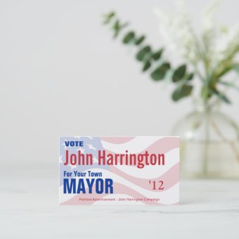 Political Campaign - Mayor Business Card | Zazzle