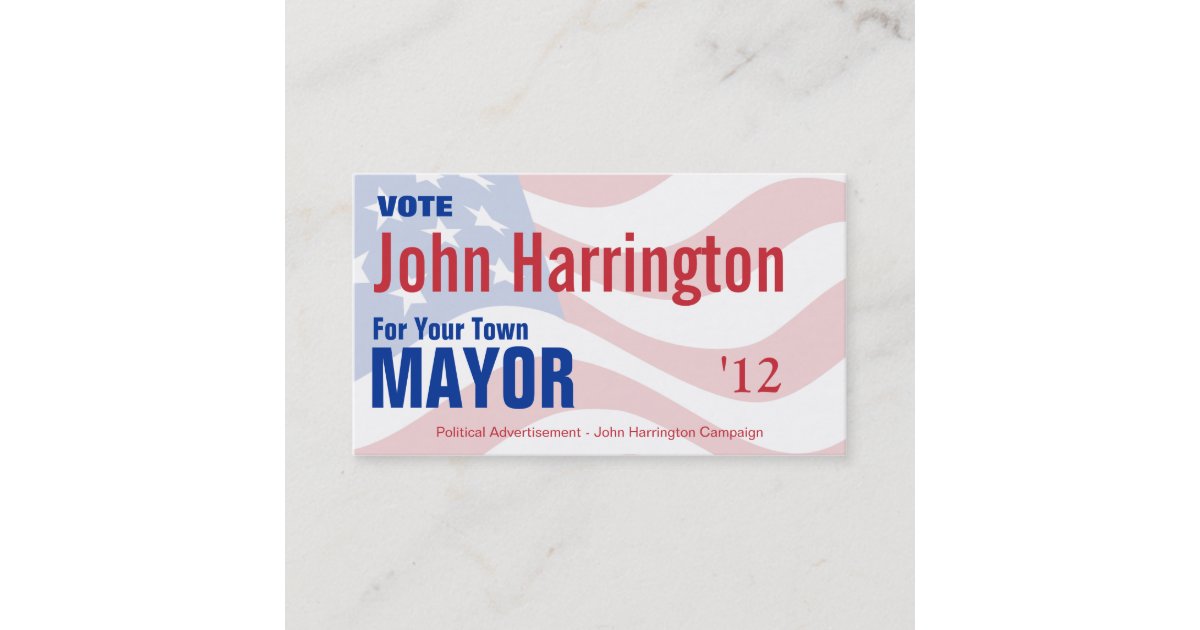 Political Campaign - Mayor Business Card | Zazzle