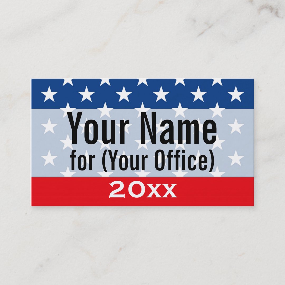 Political Campaign Non-Partisan Printed Candidate Business Card | Zazzle