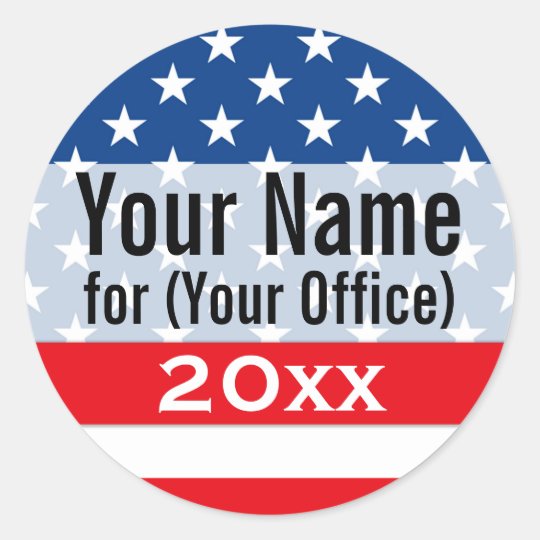 Political Campaign Non-Partisan Printed Classic Round Sticker | Zazzle.com