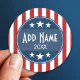 Political Campaign - Patriotic Stars and Stripes Classic Round Sticker ...