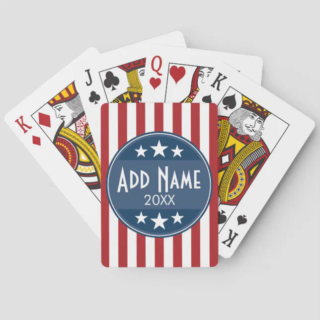 Political Campaign - Patriotic Stars and Stripes Poker Cards | Zazzle
