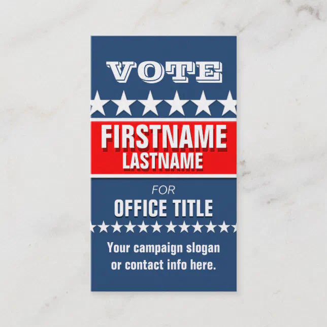 Political Campaign Template Business Card | Zazzle