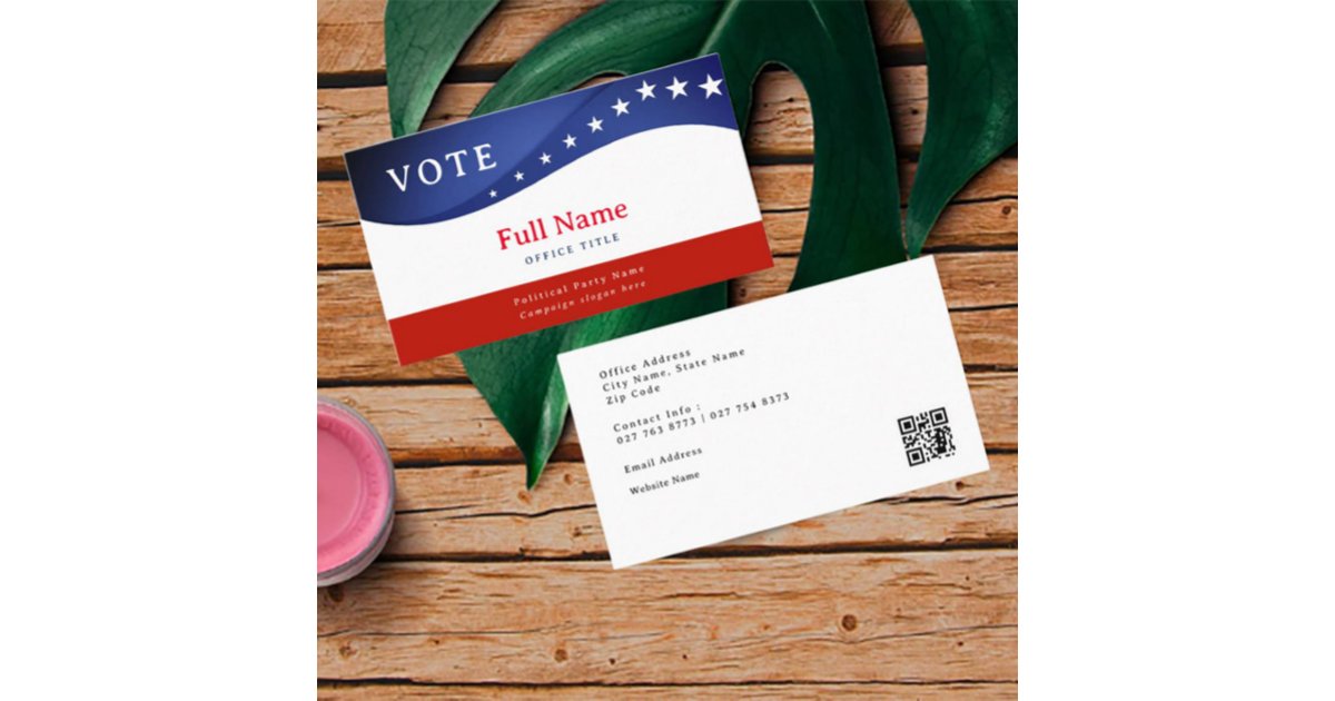 Political Campaign with QR Code Business Card | Zazzle