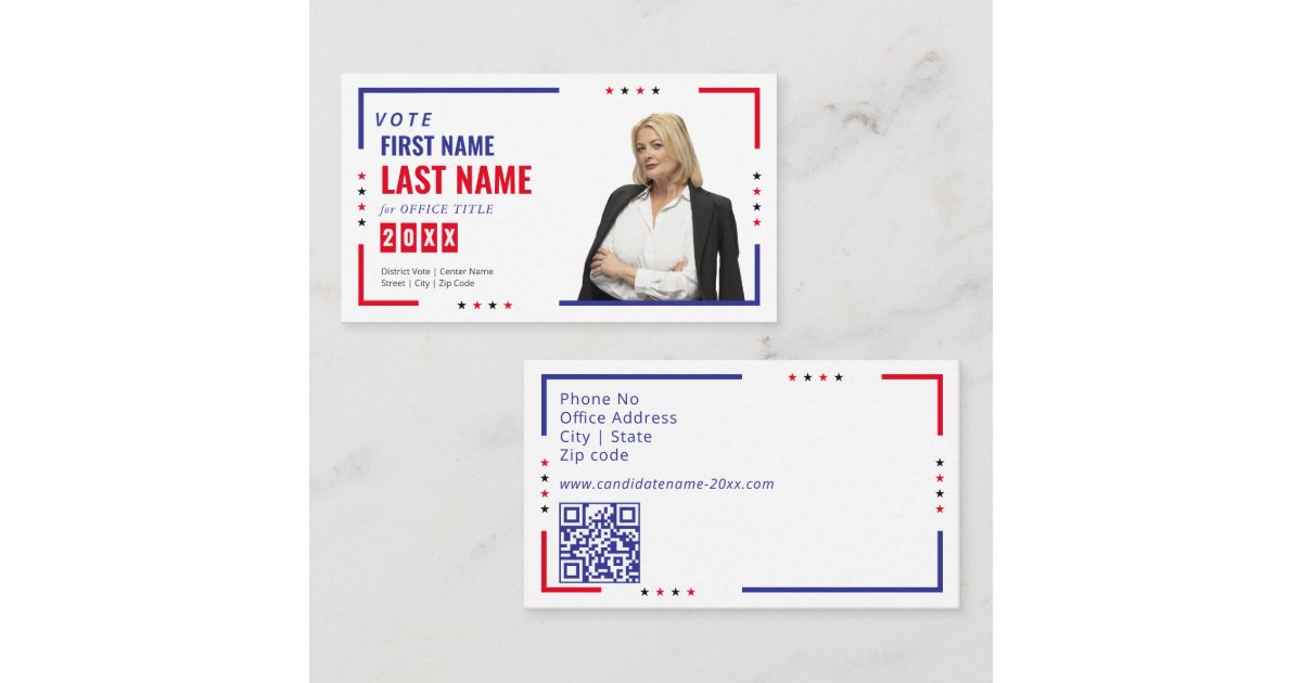Political Candidate Election Campaign Personalized Business Card | Zazzle