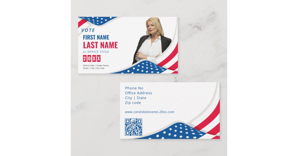 Political Election Campaign Candidate Personalized Business Card | Zazzle