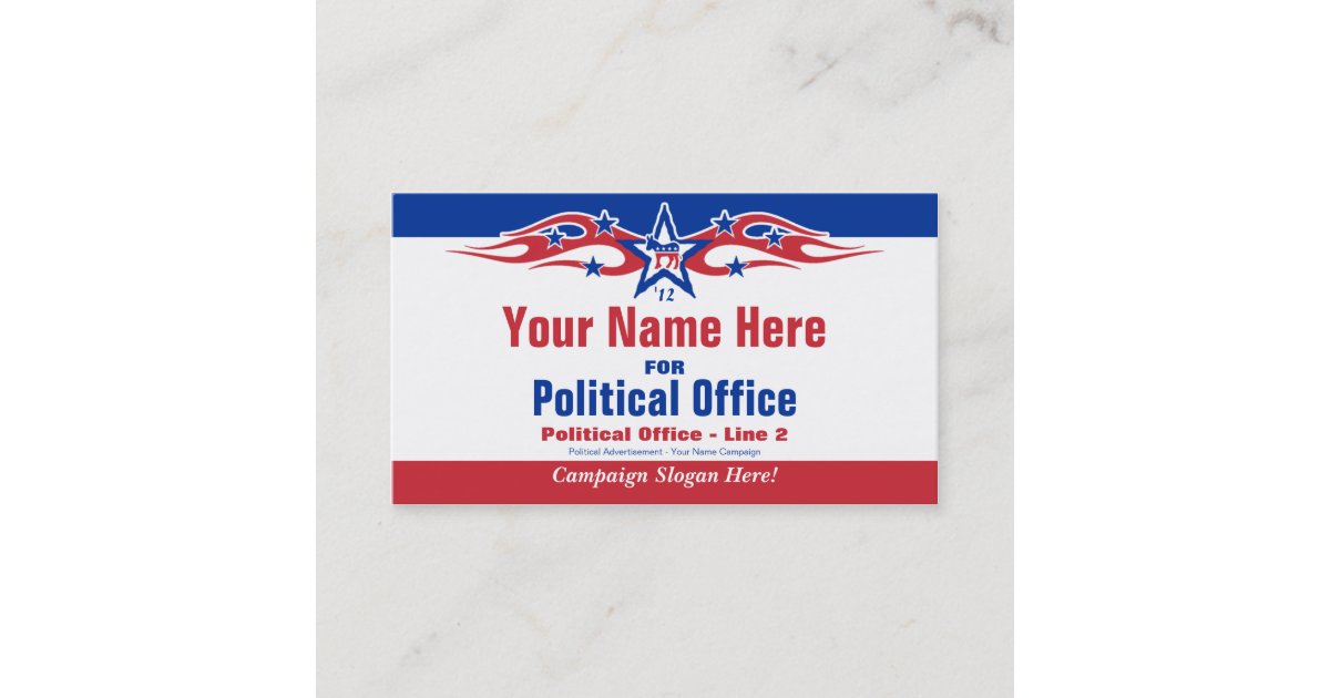Political Election Campaign Card - Democrat | Zazzle