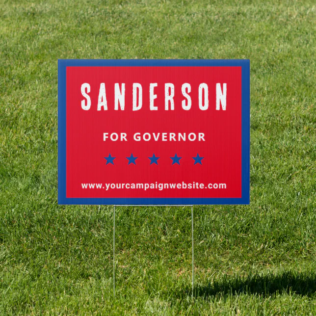 Political Election Campaign Name Red White Blue Sign | Zazzle
