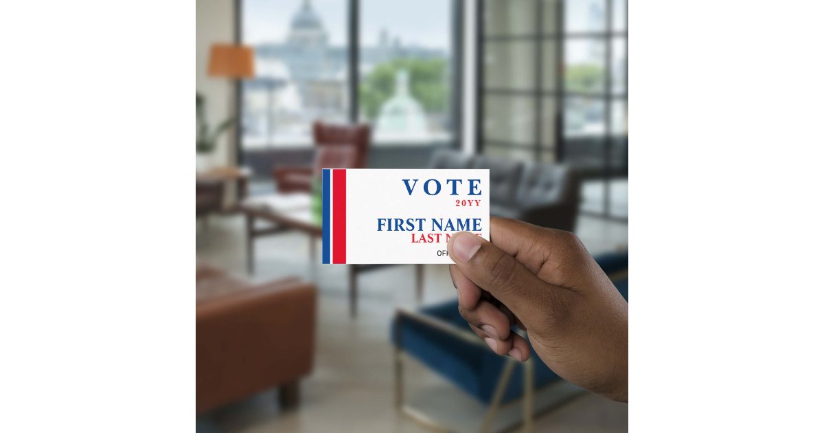 Political Election Campaign Red and Blue Stripes Business Card | Zazzle