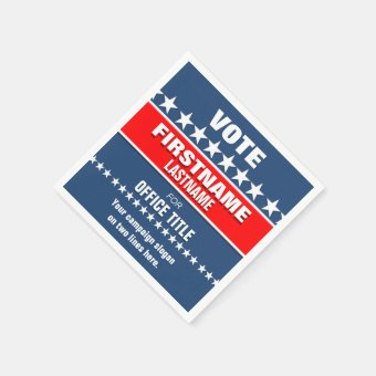 Political Election Campaign Template Paper Napkins | Zazzle