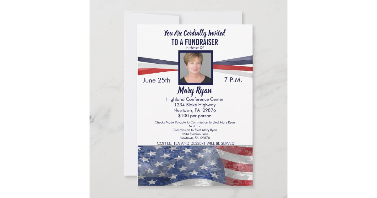 Political Fundraiser Invitation With Photo | Zazzle