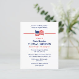 Political Fundraiser Patriotic American Flag Flyer | Zazzle