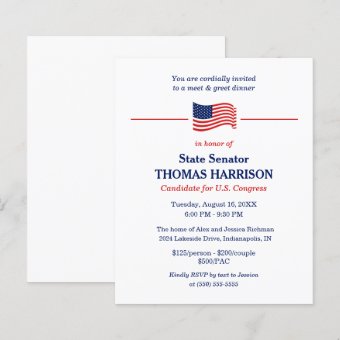 Political Fundraiser Patriotic American Flag Flyer | Zazzle