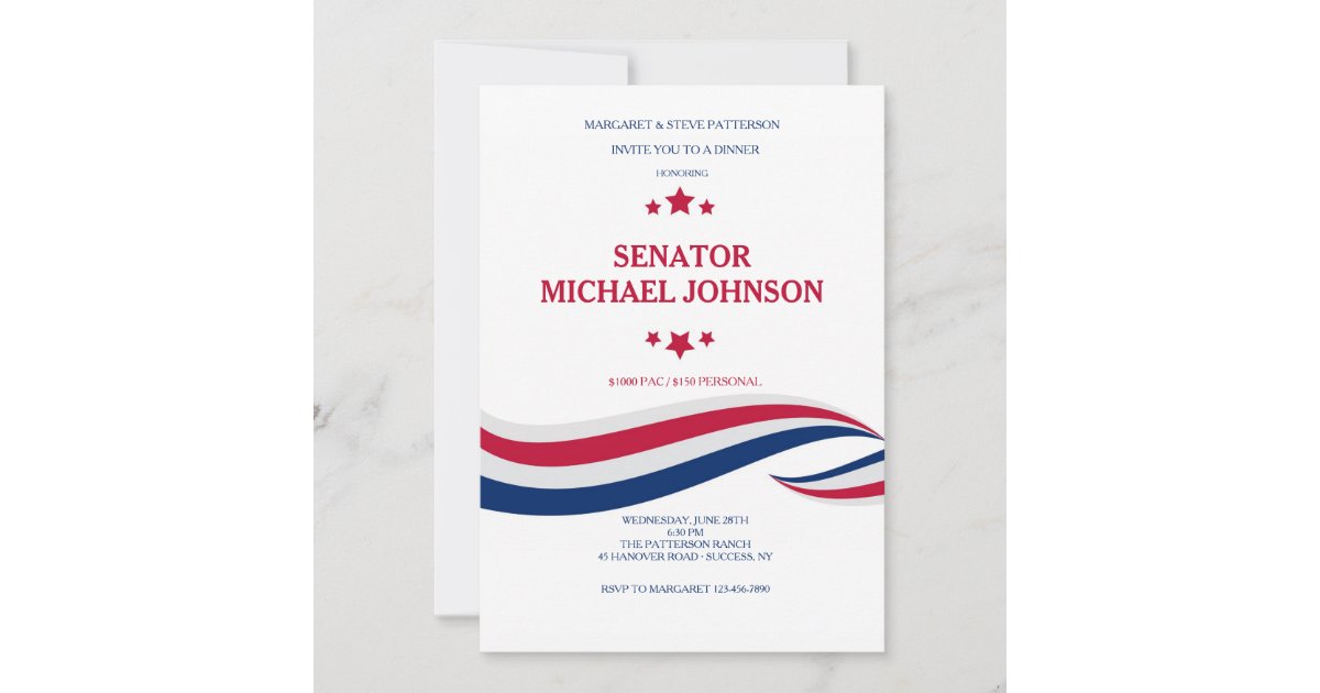 Political Fundraising Invitation | Zazzle