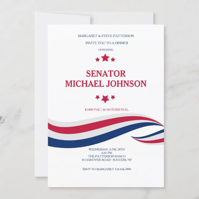 Political Fundraising Invitation | Zazzle