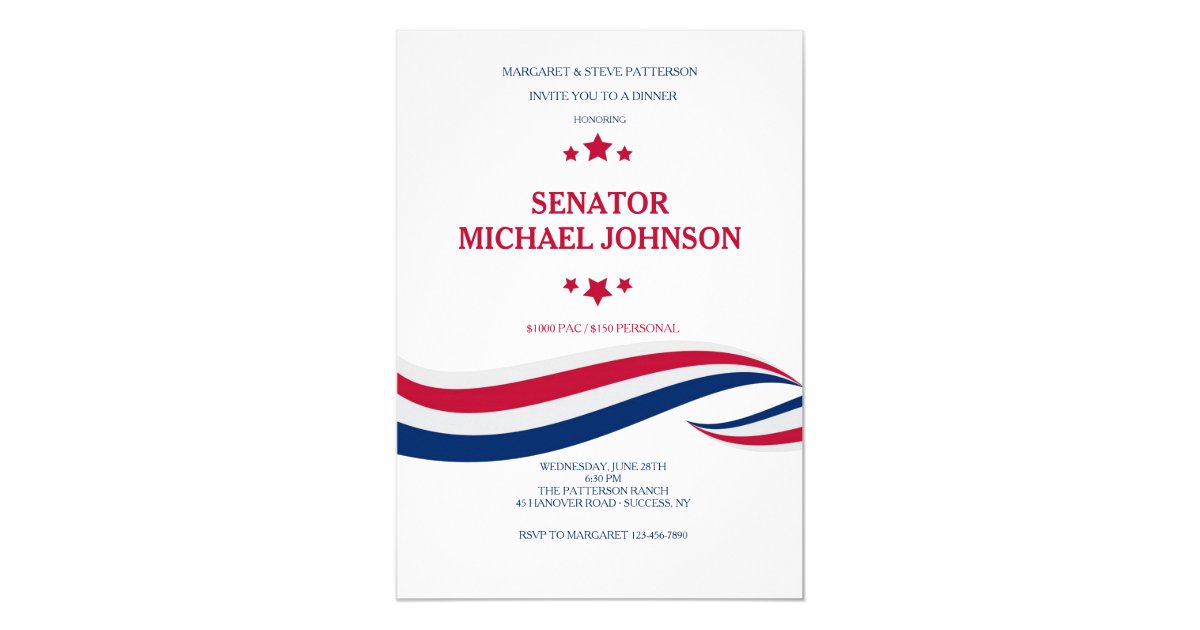 Political Fundraising Invitation | Zazzle.com