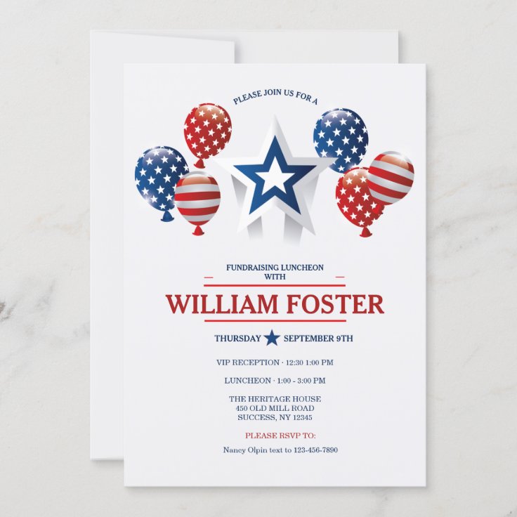 Political Fundraising Invitation | Zazzle