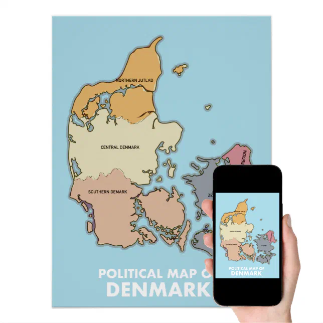 Political map of Denmark Poster | Zazzle
