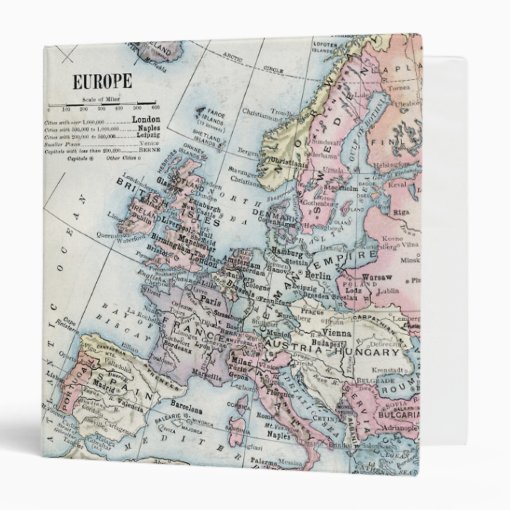 Political Map of Europe (1916) 3 Ring Binder | Zazzle