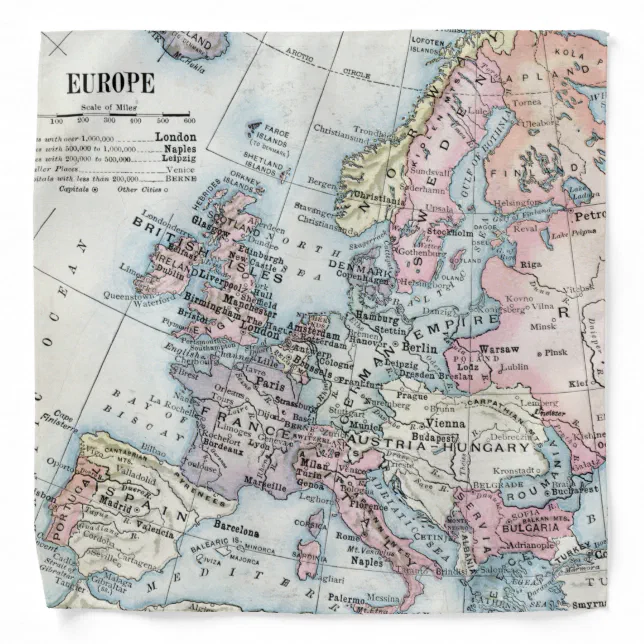 Political Map of Europe (1916) Bandana | Zazzle