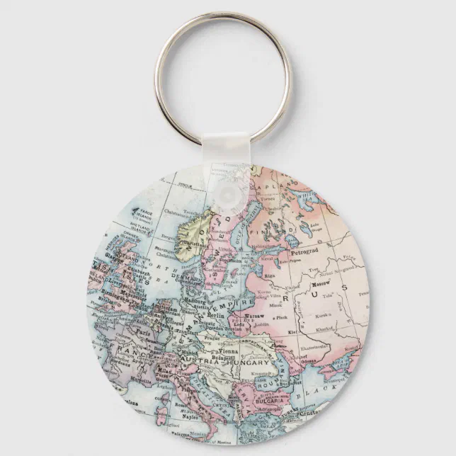 Political Map of Europe (1916) Keychain | Zazzle