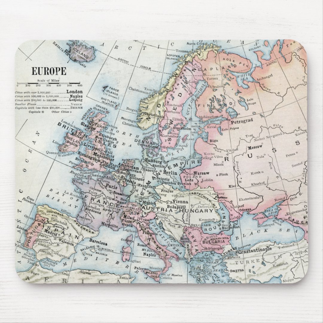 Political Map of Europe (1916) Mouse Pad | Zazzle