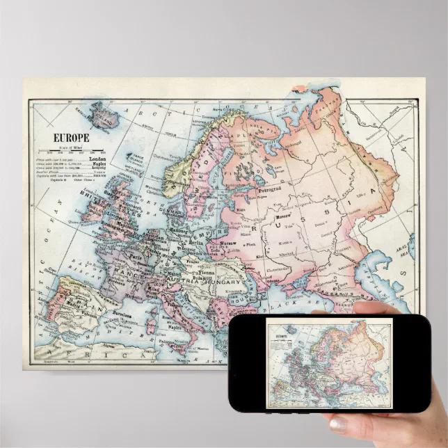 Political Map of Europe (1916) Poster | Zazzle