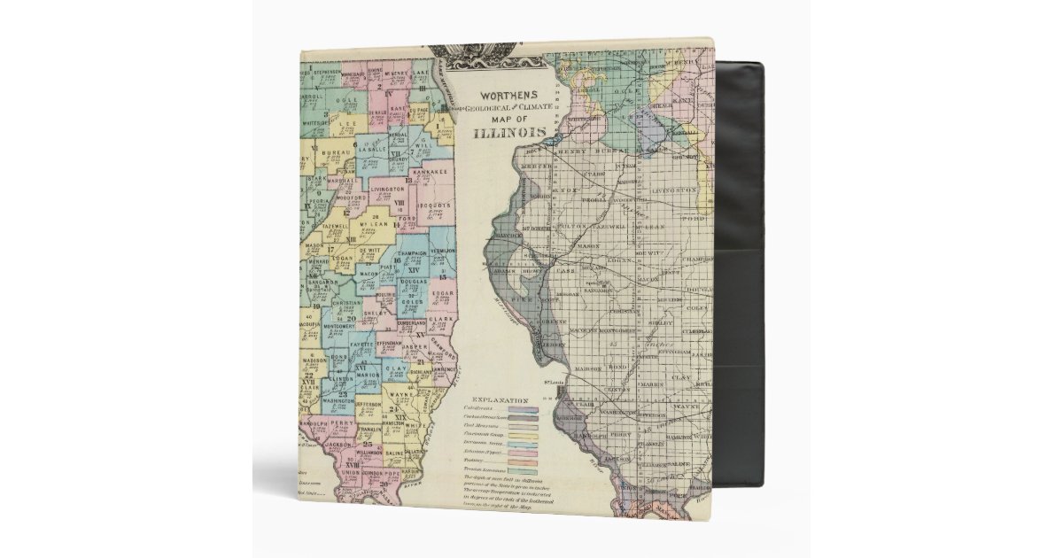 Political map of Illinois Binder | Zazzle