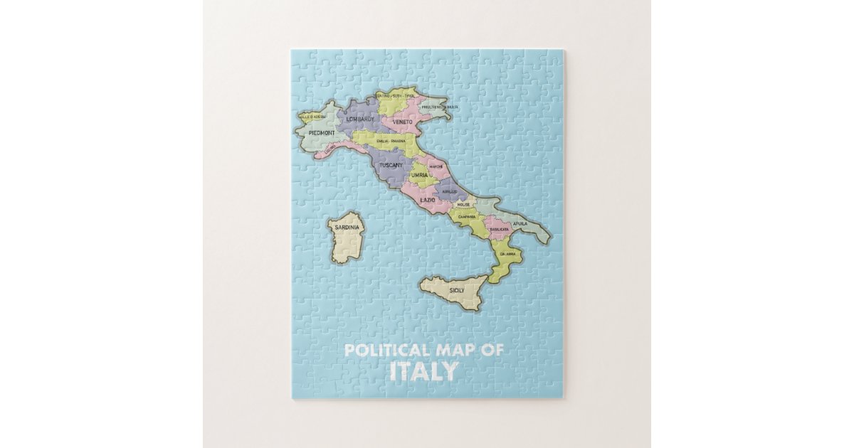 Political map of Italy Jigsaw Puzzle | Zazzle