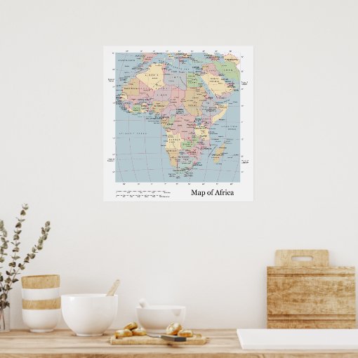 Political Map of Modern Day Continent of Africa Poster | Zazzle