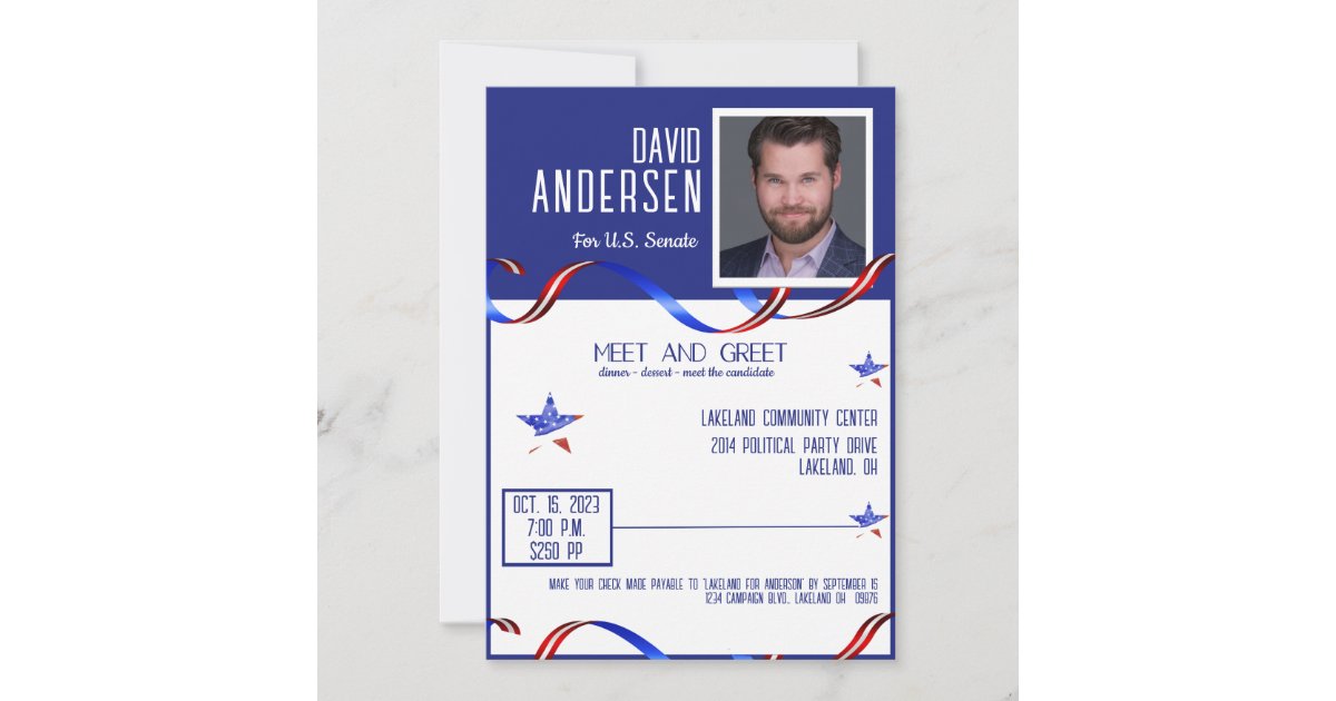 Political Meet and Greet Invitation With Photo | Zazzle