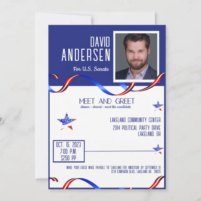 Political Meet and Greet Invitation With Photo | Zazzle